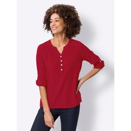 Classic Basics Damen Schlupfbluse, rot, Gr. 48, unifarben, 100% Viskose, Blusen