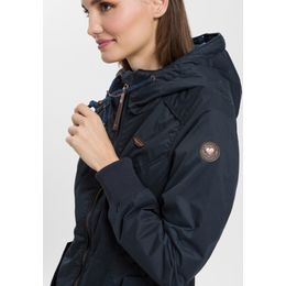 Ragwear Damen Outdoorjacke "DANKA", blau, Gr. XS, gemustert, kontrastfarbene Details, unifarben, Web, Obermaterial: 100% Polyester. Futter: 100%