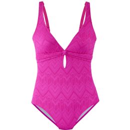 Buffalo Damen Badeanzug "Romance", pink, Gr. 40, Strukturmuster, Polyamid, Badeanz&uuml;ge, aus Strukturware