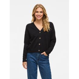 Vila Damen Strickjacke "VIRIL V-NECK KNIT CARDIGAN - NOOS", schwarz, Gr. XS, unifarben, Feinstrick, Obermaterial: 50% Viskose, 28% Polyester, 22%