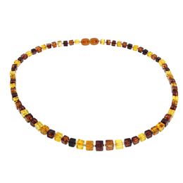 OSTSEE-SCHMUCK Damen Kette ohne Anh&auml;nger "- W&uuml;rfel 6 - Bernstein -", 45, Bernstein, bunt, Bernstein, Halsketten