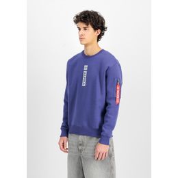 Sweater Alpha Industries "Alpha PP Sweatshirt", Herren, Gr. M, lila (night lila), Obermaterial: 80% Baumwolle, 20% Polyester, regular fit, Sweatshirts Sweater