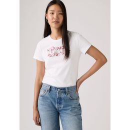 Levi's LEVI'S Damen T-Shirt "LSE THE PERFECT TEE"p2_blake brushstroke bw fill hellwei&szlig;, Gr. XS, bedruckt, Jersey, Obermaterial: 100% Baumwolle, Shirts, mit