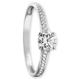 ONE ELEMENT Damen Goldring "Zirkonia Ring aus 333 Wei&szlig;gold", 54,mit Zirkonia, Gold Wei&szlig;gold 333, silber, Gold, Wei&szlig;gold 333, Fingerringe, Feine