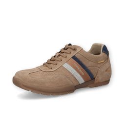 Camel Active Herren Sneaker, Gr. 47tan, blau, Leder, Schuhe, Trekkingschuh, Freizeitschuh, Schn&uuml;rschuh mit Profilsohle