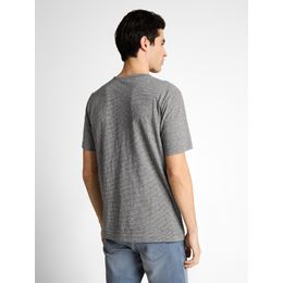 Tom Tailor Herren T-Shirtwei&szlig; tarmac grau fine stripe, Gr. XL, gestreift, Single Jersey, Obermaterial: 60% Baumwolle, 40% Polyester, Shirts, mit