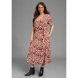 Damen Jerseykleid "Gro&szlig;e Gr&ouml;&szlig;en"gemustert, Gr. 50, LAURA SCOTT CURVE, gemustert, Jersey, Obermaterial: 95% Viskose, 5% Elasthan, Kleider, wadenlanger