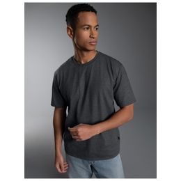 TRIGEMA Herren T-Shirt "TRIGEMA T-Shirt DELUXE Baumwolle", grau, Basic, Gr. M, Single Jersey, 100% Baumwolle, Shirts