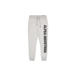 Herren Jogginghose "Big Letters Jogger", grau, Gr. 4XL, Alpha Industries, Obermaterial: 80% Baumwolle, 20% Polyester, Hosen