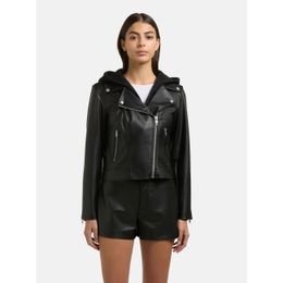 Khujo Damen Lederimitatjacke "Yael", schwarz, Gr. L, Obermaterial: 100% Polyester. Obermaterial 2: 68% Baumwolle, 32% Polyester. Innenfutter: 100%
