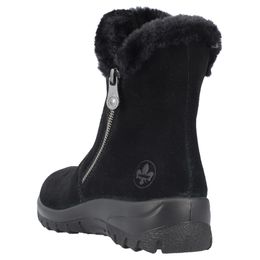 Rieker Damen Winterstiefelette, Gr. 37, schwarz, Textil, Veloursleder, Schuhe, mit wasserabweisender RiekerTEX-Membran