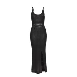 Vivance Damen Strickkleid, schwarz, Gr. 44, unifarben, Strick, Obermaterial: 100% Viskose, Kleider, mit Schlitz, Festival, modisches H&auml;kelkleid,