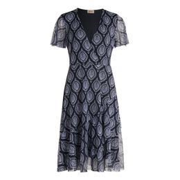 Cartoon Damen Volantkleid "Damen mit R&uuml;schen", blau, Gr. 34, Obermaterial: 95% Polyester, 5% Elasthan, Kleider