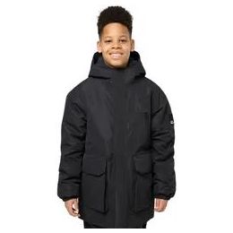 Parka Jack Wolfskin "TEEN 2L f&uuml;r Kinder", M&auml;dchen, Gr. XL (176), schwarz (granite blac), Obermaterial: 100% Polyester, hoch geschlossener Ausschnitt, elastischer Bund, Jacken Parka, Winddicht, atmungsaktiv, &Uuml;bergangsjacke