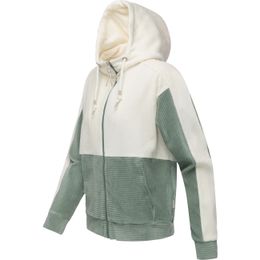Ragwear Damen Sweatjacke "Colbien Cordy", gr&uuml;n, Gr. M, Cord, Material: 76% Baumwolle, 20% Polyester, 4% Elasthan, Sweatjacken, Gem&uuml;tliche Damen
