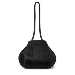 Schultertasche Gretchen, Damen, Gr. B/H/T: 27cm x 24cm x 14cm, schwarz, Leder, unifarben, Taschen Schultertasche, aus italienischem Kalbsleder