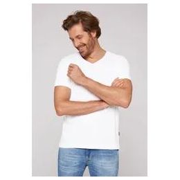 V-Shirt CAMP DAVID, Herren, Gr. M, wei&szlig;, Single Jersey, Material: 100% Baumwolle, unifarben, regular fit normal, V-Ausschnitt, eingesetzt gerader Abschluss, Shirts, aus Baumwolle