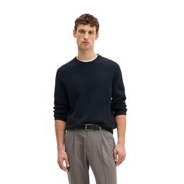 Marc O'Polo Rundhalspullover MARC O'POLO "aus reiner Bio-Baumwolle", Herren, Gr. L, schwarz navy, Obermaterial: 100% Baumwolle, unifarben, Rundhals, Pullover Rundhalspullover
