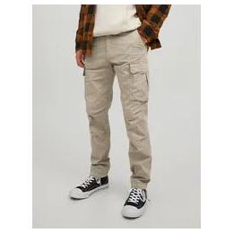 Jack & Jones Cargohose JACK & JONES "STACE TUCKER", Damen, Gr. 27, L&auml;nge 32, beige (dune), Web, Obermaterial: 97% Baumwolle, 3% Elasthan, unifarben, normal normal, Hosen Cargohose