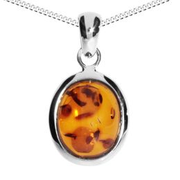 OSTSEE-SCHMUCK Damen Kette mit Anh&auml;nger "- Classic 12x10 mm - Silber 925/000 - Bernstein", 50, Silber 925 (Sterlingsilber), silber, Silber 925