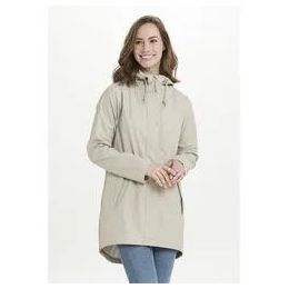 Outdoorjacke WEATHER REPORT "PETRA", Damen, Gr. 52, beige, 100% Polyester, bedruckt, unifarben, lang, hoch geschlossener Ausschnitt, Jacken Outdoorjacke, mit 5.000 mm Wassers&auml;ule