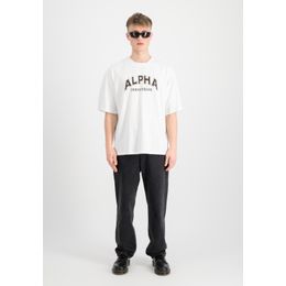 Herren T-Shirt "College T-Shirt", wei&szlig;, Gr. M, Alpha Industries, Obermaterial: 100% Baumwolle, Shirts
