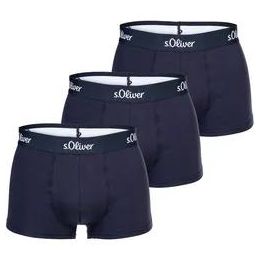 Boxershorts s.Oliver "Boxershort 3er Pack", Herren, Gr. L, blau (marine), Obermaterial: 92% Baumwolle CO. 8% Elasthan EL., Unterhosen