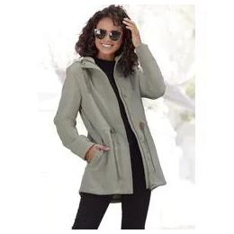Softshelljacke Vivance ACTIVE, Damen, Gr. 46, gr&uuml;n (khaki), Softshell, Obermaterial: 100% Polyester, unifarben, figurbetont kniefrei, B&uuml;ndchen mit Gummizug, Jacken Softshelljacke, mit Kordelzug an der Taille