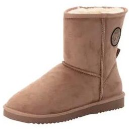 O`Neill Schlupfboots O'NEILL "BESIANA WOMEN HIGH", Damen, Gr. 36, grau (warm taupe), Synthetik, Schuhe Schlupfboots, gef&uuml;tterte Winterboots, Snowboots, Winterschuhe