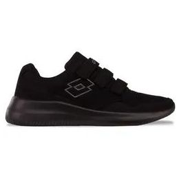 Sneaker Lotto, Herren, Gr. 47, schwarz (schwarz, dunkelgrau), Kunstfaser, Synthetik, clean, Schuhe Sneaker, - mit drei praktischen Klettverschl&uuml;ssen