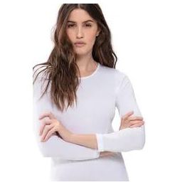 Langarmshirt Mey "Noblesse", Damen, Gr. 46, wei&szlig;, Feinripp, Obermaterial: 100% Baumwolle, unifarben, Basic normal, Rundhals, eingefasste Kante, Shirts Langarmshirt, Ohne auftragende Seitenn&auml;hte