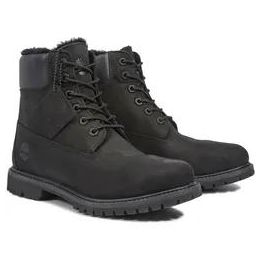 Schn&uuml;rboots Timberland "6in Premium Shearling", Damen, Gr. 37, schwarz, Leder, Schuhe Schn&uuml;rboots, Winterstiefel, Schn&uuml;rstiefel, Winterschuhe, wasserdicht, gef&uuml;ttert