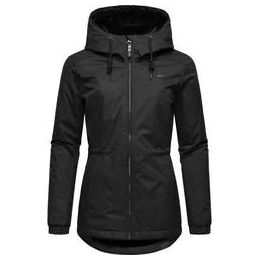 Winterjacke Ragwear "Dankka Warm", Damen, Gr. XXL (44), schwarz, Obermaterial: 100% Polyester. Innenfutter: 100% Polyester. Wattierung: 100% Polyester, Basic, figurumspielend Po-bedeckend, hoch geschlossener Ausschnitt, &Auml;rmel ohne &Auml;rmelschlitz elastischer Bund mit Gummizug, Jacken Winterjacke, Wasserdichte weiche Damen Jacke f&uuml;r den Winter
