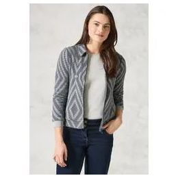 Cardigan Cecil, Damen, Gr. L (42), grau (platinum grau meliert), Stoff, 65% Polyamid, 23% Polyester, 12% Viskose, bedruckt, comfort fit normal, hoch geschlossener Ausschnitt, B&uuml;ndchen, Strickjacken, aus softem Materialmix