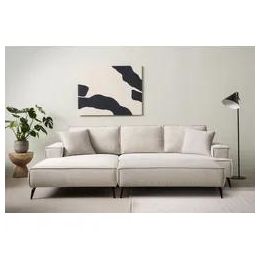 Sitzgruppe Home Affaire "TVINNU, Polsterecke L-Form, Schlaffunktion, mit Hocker", beige (hellbeige), B:275cm H:83cm T:173cm, Sitzm&ouml;bel-Sets, Set, stellbar zum Schlafsofa (Krokodilverbinder)