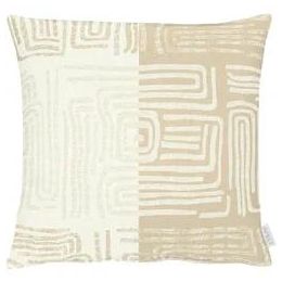 Dekokissen Apelt "Mino", beige, B:49cm L:49cm, Obermaterial: 75% Polyester, 15% Baumwolle, 10% Viskose, Dekokissen_Sitzkissen_Kissenh&uuml;llen