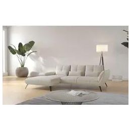 Ecksofa OTTO HOME "Mikado L-Form", beige (creme), B:276cm H:88cm T:183cm, 100% Polyester, Sofas, Ecksofa, inkl. Sitztiefenverstellung und Armteilverstellung
