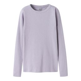 name it M&auml;dchen Langarmshirt "NKFNAKAL LS TOP NOOS"lavender gray, Gr. 122, unifarben, Jersey, Obermaterial: 95% Baumwolle, 5% Elasthan, Shirts, in