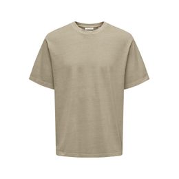 Only & Sons ONLY & SONS Herren Rundhalsshirt "ONSDISTRESS RLX SS TEE"string, Gr. S, unifarben, Jersey, Obermaterial: 100% Baumwolle, Shirts