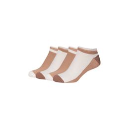 Camano Damen Sneakersocken "Sneakersocken silky touch lurex 4er Pack", Gr. 39natural, 72% Viskose, 20% Polyamid, 6% metallisierte Fasern, 2%