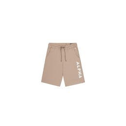 Herren Sweatshorts "Alpha Jersey Short", beige, Gr. S, Alpha Industries, Obermaterial: 100% Baumwolle, Hosen
