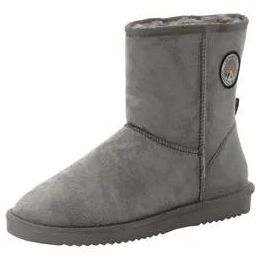 O`Neill Schlupfboots O'NEILL "BESIANA WOMEN HIGH", Damen, Gr. 37, grau (monument), Synthetik, Schuhe Schlupfboots, gef&uuml;tterte Winterboots, Snowboots, Winterschuhe