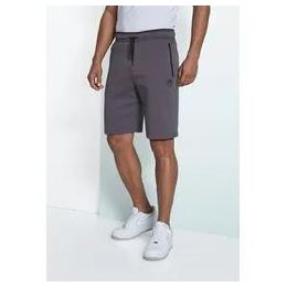 Sweatshorts John Devin, Herren, Gr. S (44/46), N-Gr, grau (dunkelgrau), angeraute Sweatware, Obermaterial: 60% Baumwolle, 40% Polyester, unifarben, bequem kurz, Hosen Sweatshorts, seitliche Taschen mit schwarzem Rei&szlig;verschluss