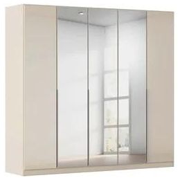 Dreht&uuml;renschrank OTTO HOME "Kleiderschrank Kleiderschr&auml;nke Schrank Garderobe AGORDO mit Glasfront", beige (beige, glas beige (champagner)), B:226cm H:210cm T:54cm, Holzwerkstoff, Schr&auml;nke, Dreht&uuml;renschrank, durchdachte Innenausstattung, in 8 Breiten und 2 H&ouml;hen MADE IN GERMANY