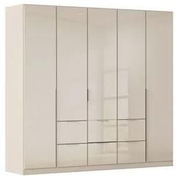 Dreht&uuml;renschrank OTTO HOME "Kleiderschrank Kleiderschr&auml;nke Schrank Garderobe AGORDO mit Glasfront", beige (beige, glas beige (champagner)), B:226cm H:210cm T:54cm, Holzwerkstoff, Schr&auml;nke, Dreht&uuml;renschrank, mit Au&szlig;enschubk&auml;sten, in 7 Breiten und 2 H&ouml;hen MADE IN GERMANY