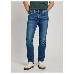 Regular-fit-Jeans Pepe Jeans "CASH", Herren, Gr. 30, L&auml;nge 36, blau (mid blau), Denim/Jeans, Obermaterial: 99% Baumwolle, 1% Elasthan, leichte Abriebeffekte, normal lang, Jeans