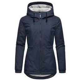 Winterjacke Ragwear "Dankka Warm", Damen, Gr. S (36), blau (navy), Obermaterial: 100% Polyester. Innenfutter: 100% Polyester. Wattierung: 100% Polyester, Basic, figurumspielend Po-bedeckend, hoch geschlossener Ausschnitt, &Auml;rmel ohne &Auml;rmelschlitz elastischer Bund mit Gummizug, Jacken Winterjacke, Wasserdichte weiche Damen Jacke f&uuml;r den Winter