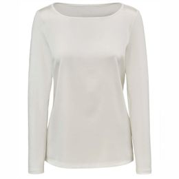 Seiden-Jersey-Blusenshirt, 42 - Offwhite, aus Seide