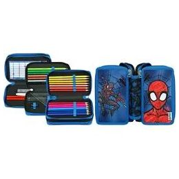 Federm&auml;ppchen Scooli "Tripledecker, Spider-Man", Kinder, bunt (spinder man), Polyester, Schreibger&auml;teetuis Federm&auml;ppchen, bef&uuml;llt, inklusive Geodreieck