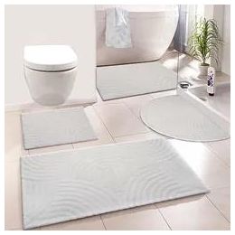 Badematte my home "Juna, Badvorleger, Badezimmer Teppich, Zen, Scandi, Boho" Gr. 2, wei&szlig;, H:15mm, Baumwolle, Badematten, Badematte, Baumwolle, Hoch-Tief-Effekt, weich